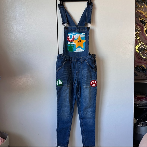 No Boundaries | Jeans | Upcycled Handpainted Super Mario Brothers Denim ...